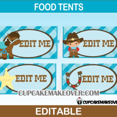 Cowboy Western Party Package - Instant Download - Cupcakemakeover