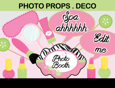 Spa Party Photo Booth Props Decorations - INSTANT DOWNLOAD ...