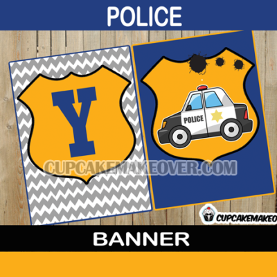 Police Birthday Party Package - Instant Download - Cupcakemakeover