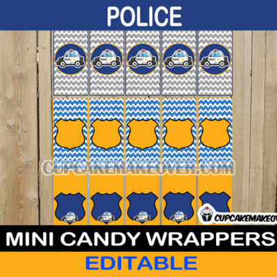 Police Birthday Party Package - Instant Download - Cupcakemakeover