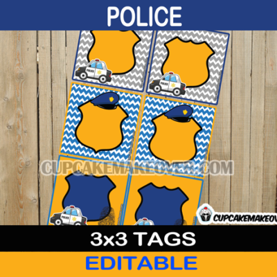 Police Birthday Party Package - Instant Download - Cupcakemakeover