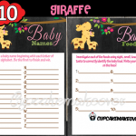 Chalkboard Giraffe Baby Shower Games - Cupcakemakeover