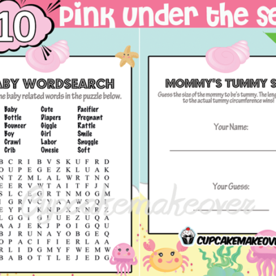 Under The Sea Baby Shower Games Pink – INSTANT DOWNLOAD - Cupcakemakeover