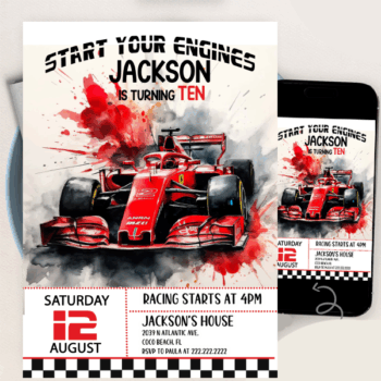 Need for Speed Birthday Invitations - Cupcakemakeover