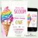 Rainbow Ice Cream Birthday Invitation - Cupcakemakeover