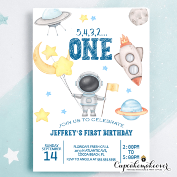 Deep Space Birthday Invitations, Outer Planets - Cupcakemakeover